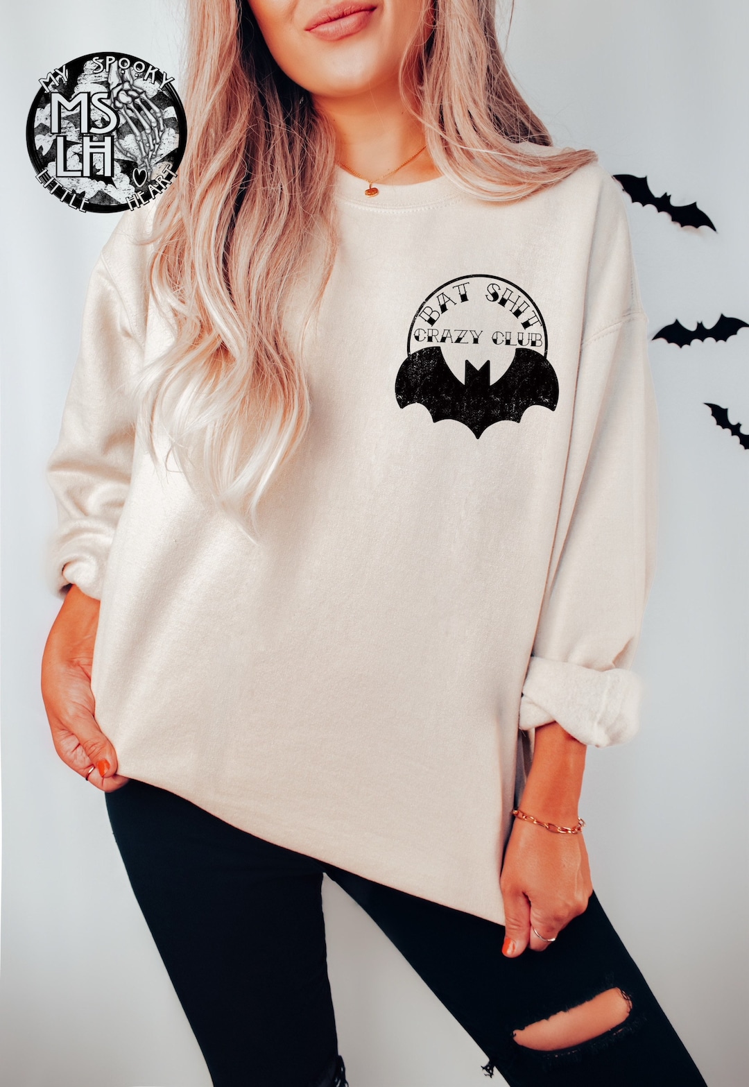 Bat Shit Crazy, Bats Sweatshirt, Halloween Sweatshirt, Spooky Season ...