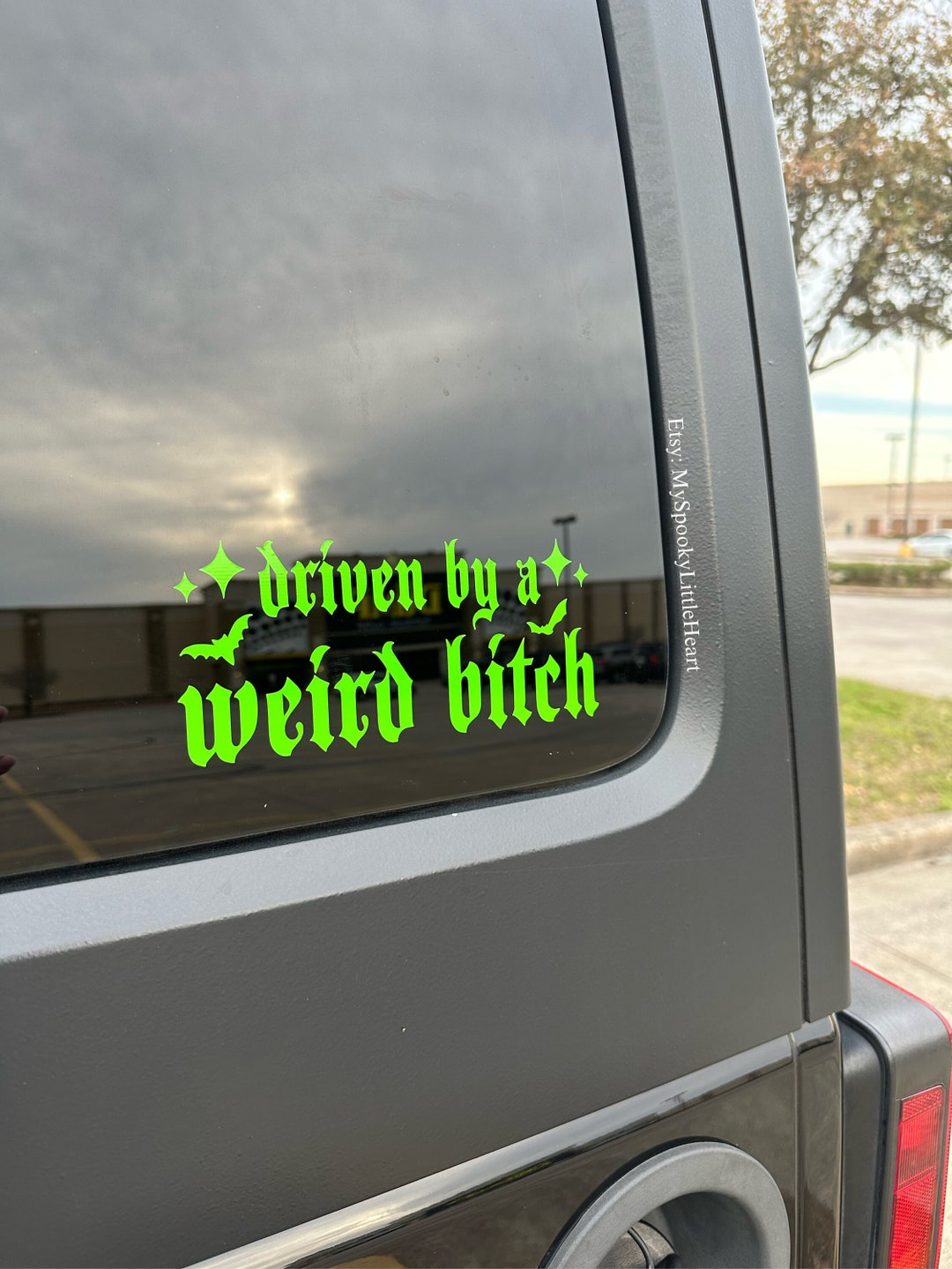 Driven by a Weird Bitch, Car Decal, Spooky Decals, Gothic, Goth Car ...