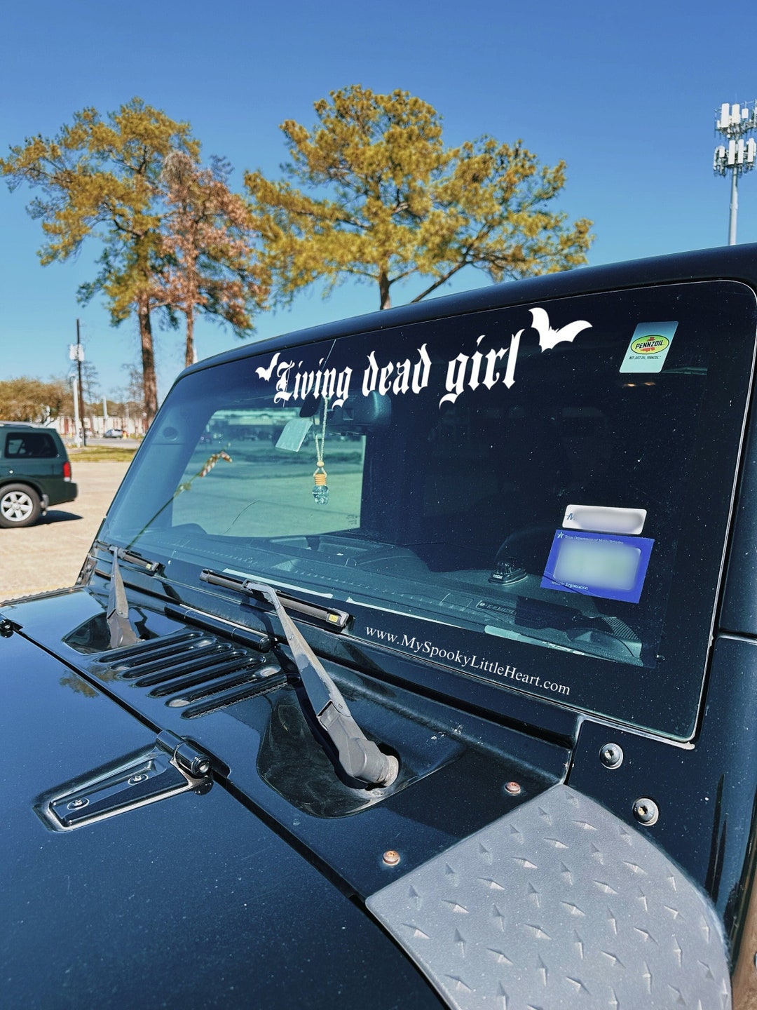 Living Dead Girl Decal, Car Decal, Spooky Car Banner, Goth Windshield ...