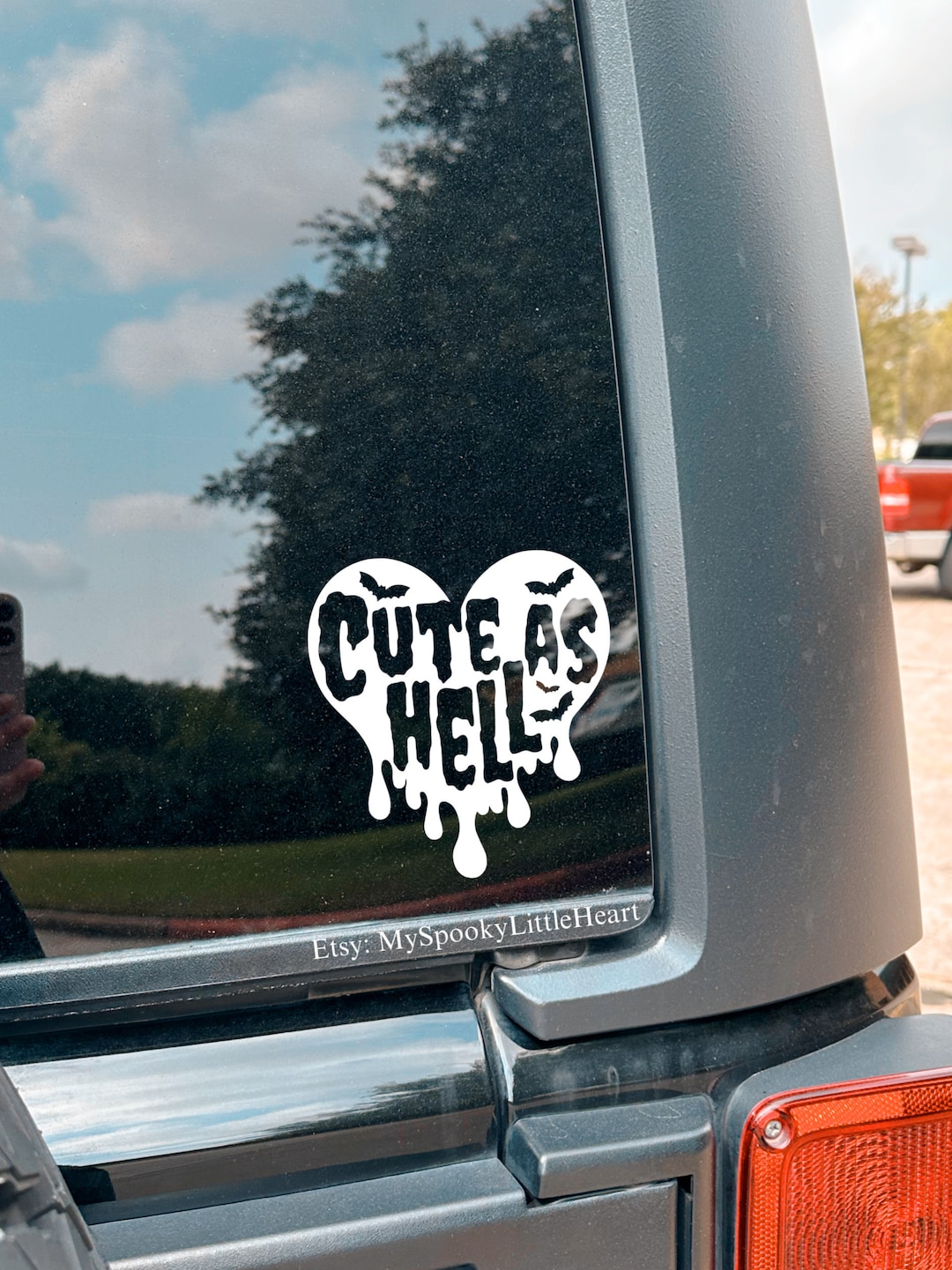 Cute as Hell, Heart Drip Decal, Spooky Decals, Goth Decals, Goth Car ...