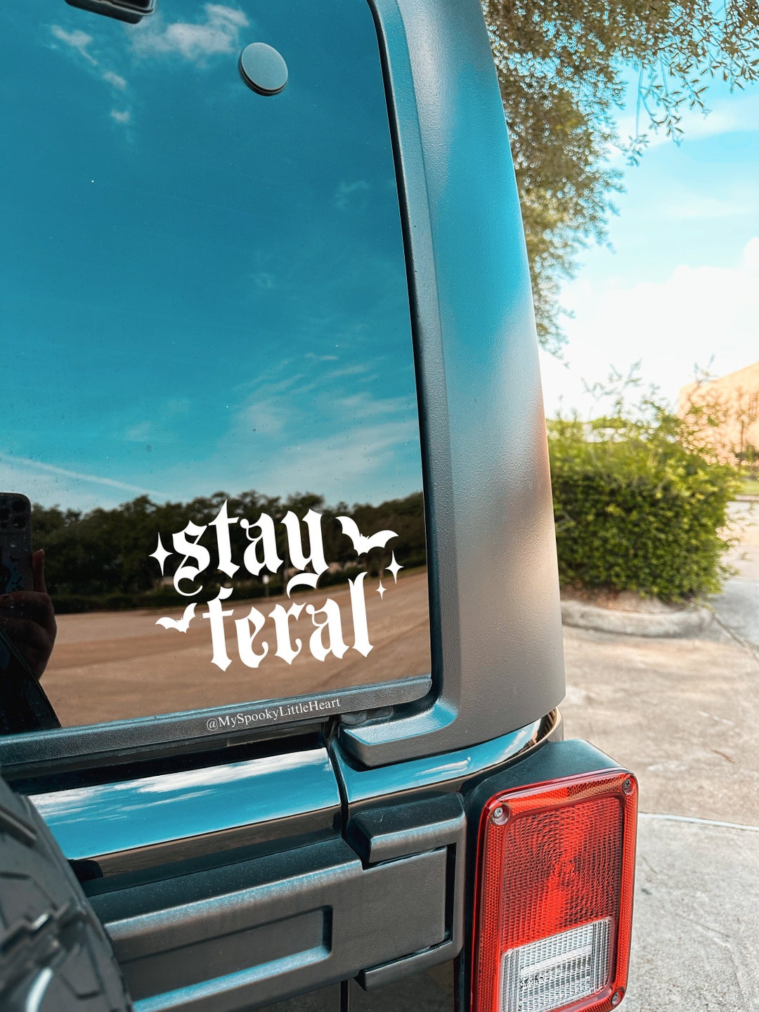 Stay Feral, Feral Decal, Nearly Feral, Spooky Car Accessories, Goth ...