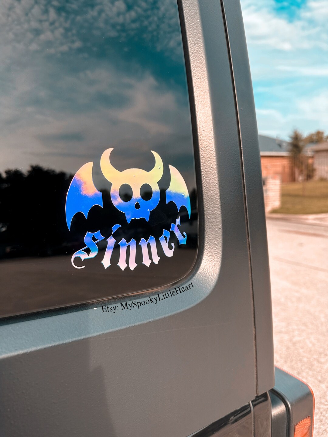 Sinner Decal, Goth Decals, Gothic Car Accessories, Spooky Babe, Bats ...