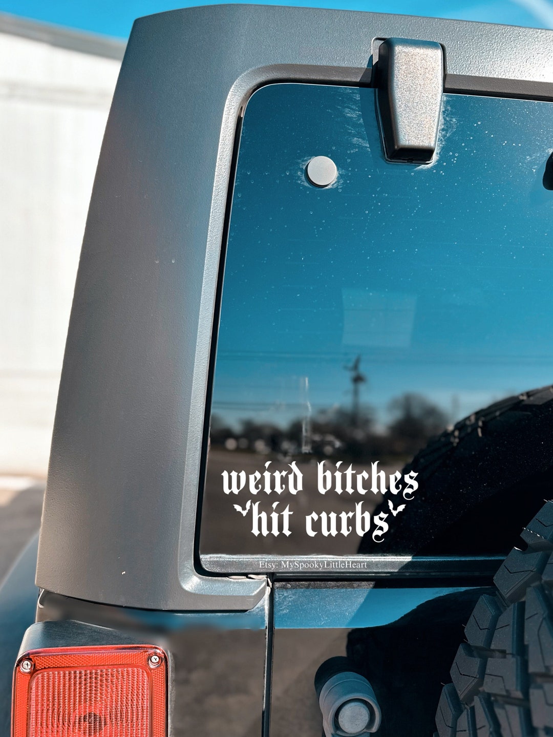 Weird Bitches Hit Curbs Decal, Spooky Decals, Goth Decals, Funny Curb ...