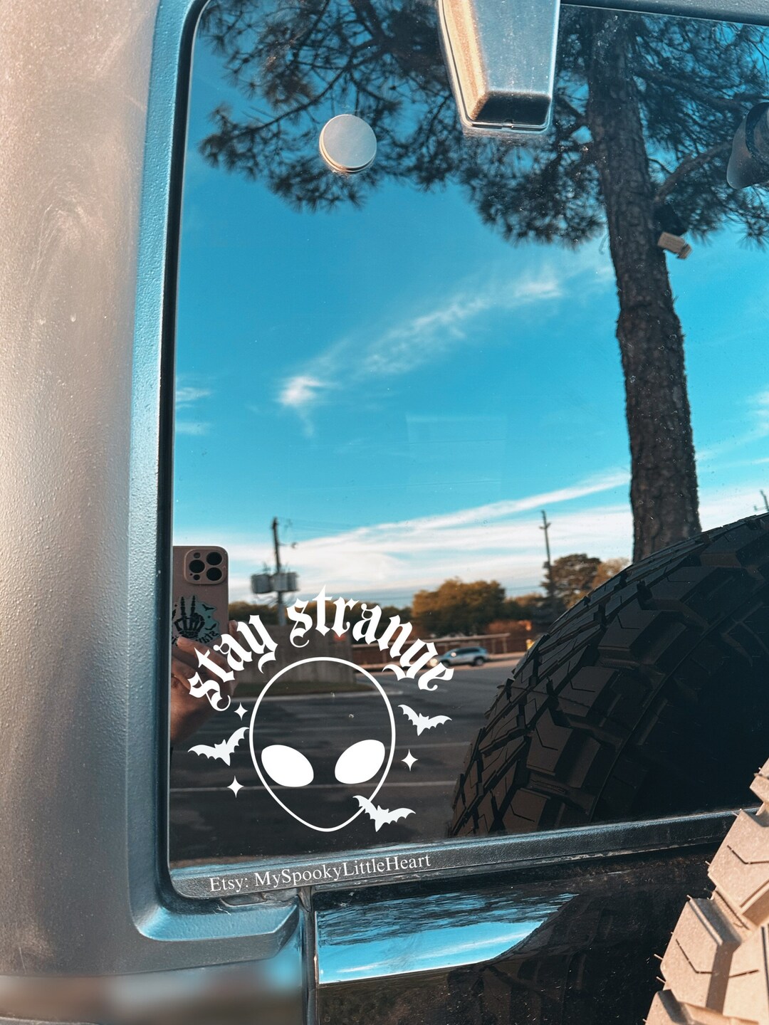Stay Strange, Bats Decal, Alien Sticker, Goth Decals, Goth Car, Spooky ...