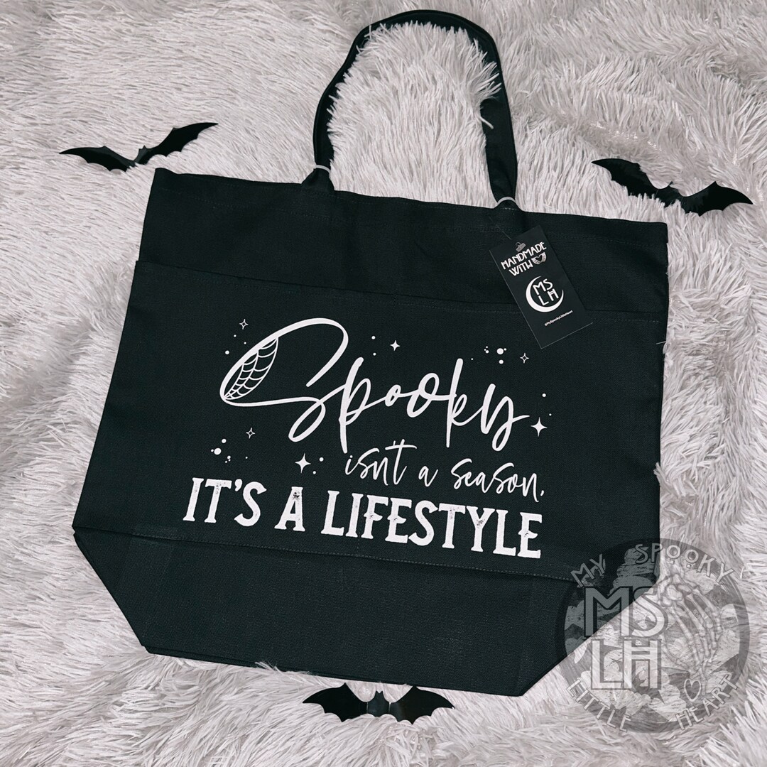 Spooky Lifestyle, Witchy Bag, Black Tote Bag, Gothic Bag, Spooky Life ...