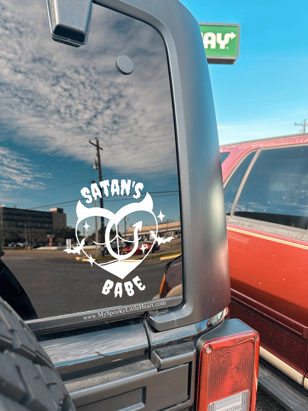 Satan's Babe, Bats Decal, Car Decal, Satan's Favorite Whore, Satan's ...