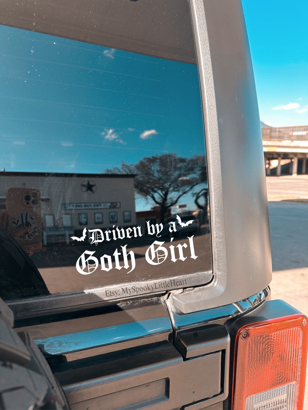 Driven by a Goth Girl, Car Decal, Spooky Decals, Goth Decals, Goth Car ...