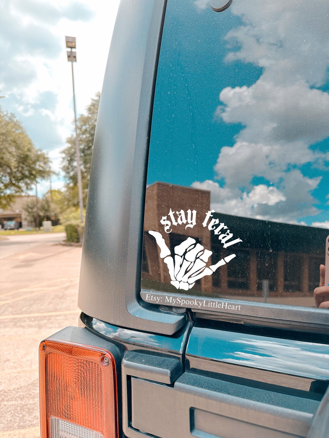 Stay Feral Shaka, Feral Decal, Skeleton Decal, Spooky Car Accessories ...