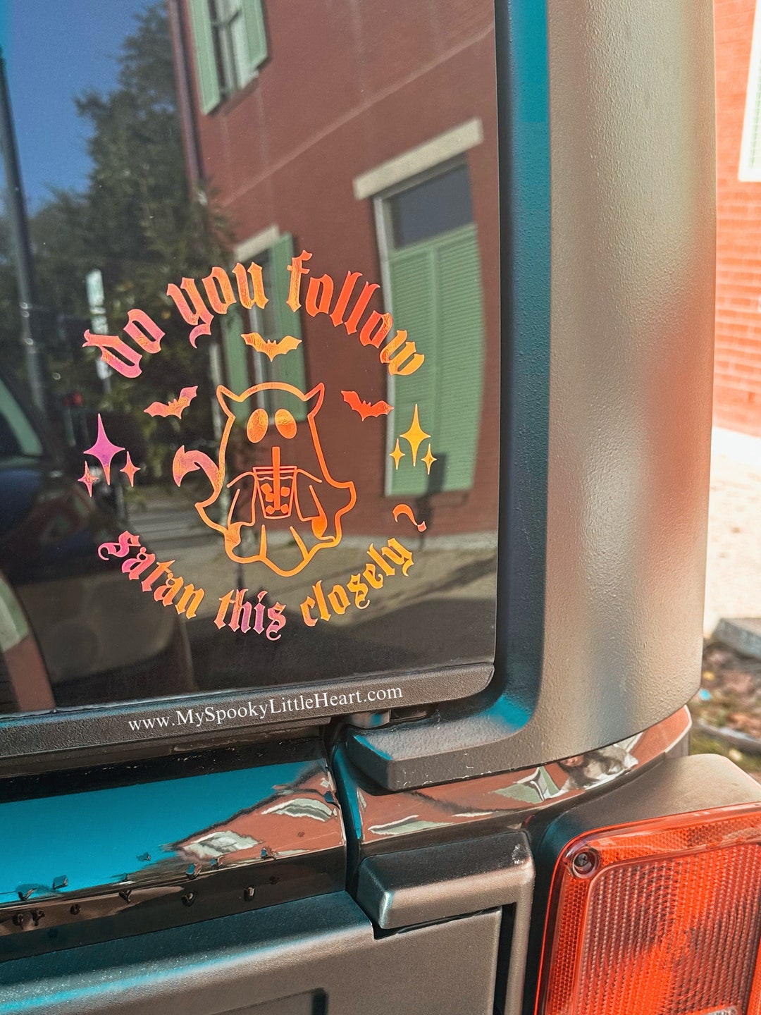 Do You Follow Satan This Closely, Car Decal, Tailgating Decal, Ghost ...