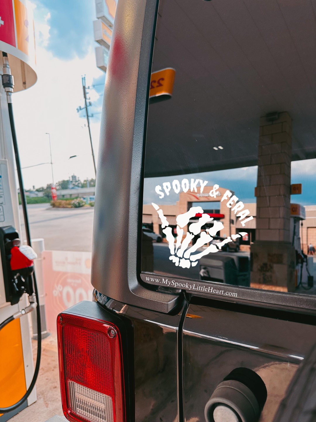 Spooky and Feral Decal, Skeleton Hand Shaka, Stay Feral, Feral Decal ...