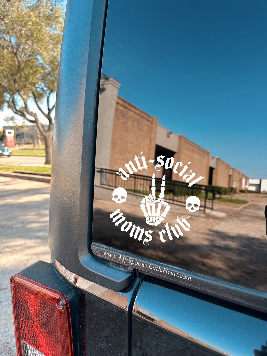 Anti Social, Goth Mom, Skeleton Hand Decal, Spooky Car Accessories ...