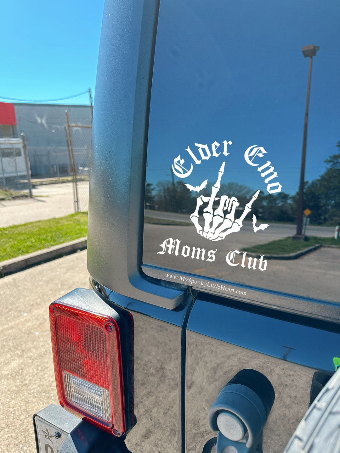 Elder Emo Mom's Club, Car Decal, Emo Decal, Skeleton Rock Hand Decal ...