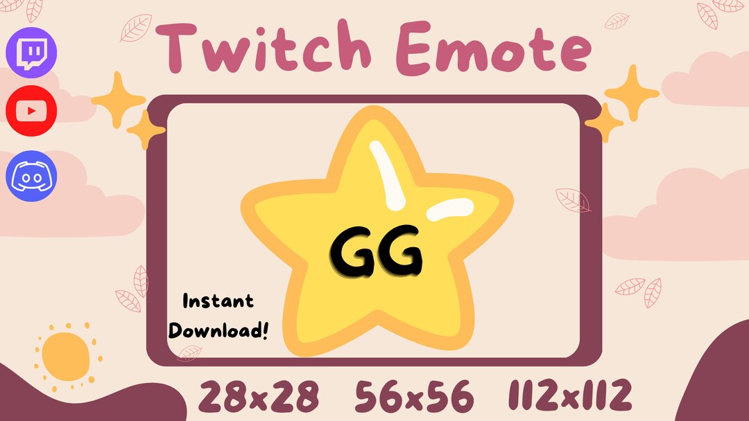 GG Star Standard Emote / Twitch / Discord / Youtube / Good Game Emote ...