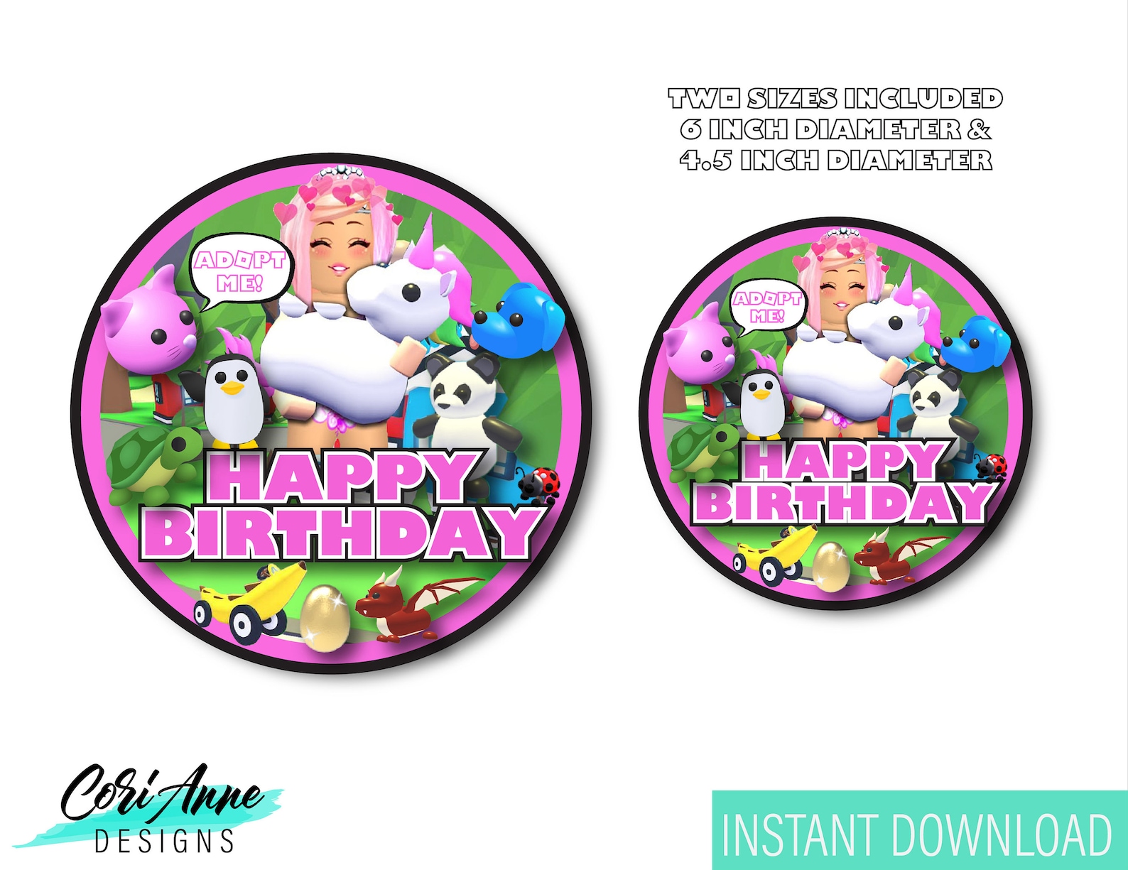 Roblox Adopt Me Pet Cake Topper DIY printable party decor | Etsy