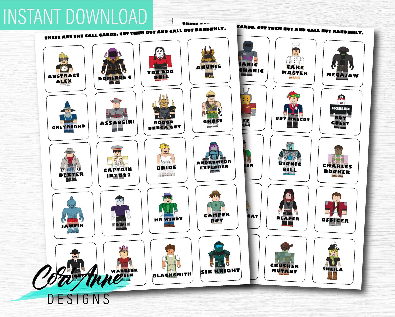 Roblox Video Game Bingo 5x5 Game 15 Cards Birthday Party Etsy Roblox Video Game Bingo 5x5 Game 15 Cards Birthday Party Etsy