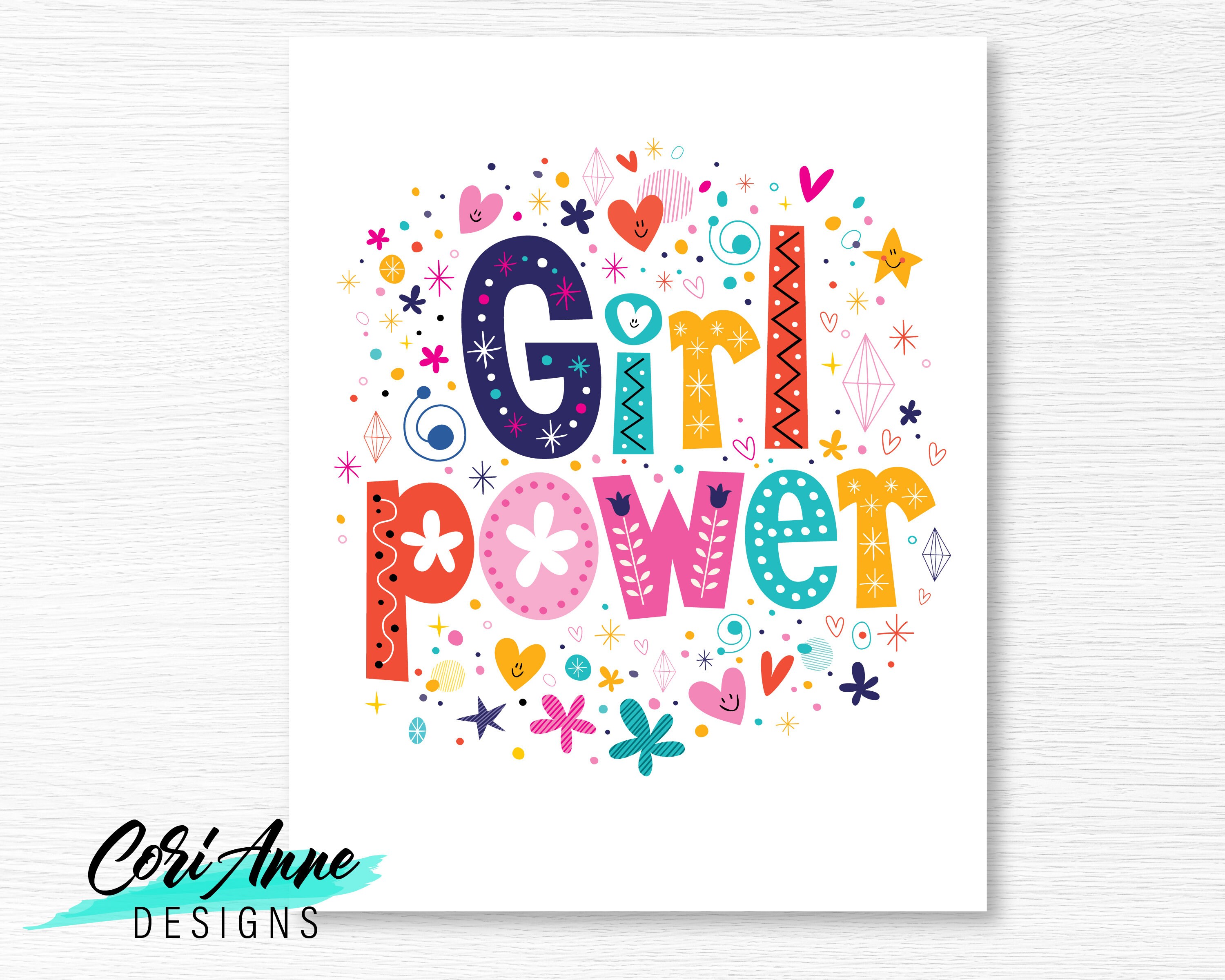 Girl Power Printable Sign Inspirational Motivational Decor | Etsy