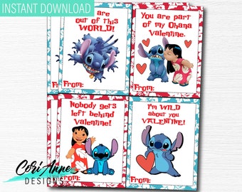 Stitch Valentines Day Cards | Etsy