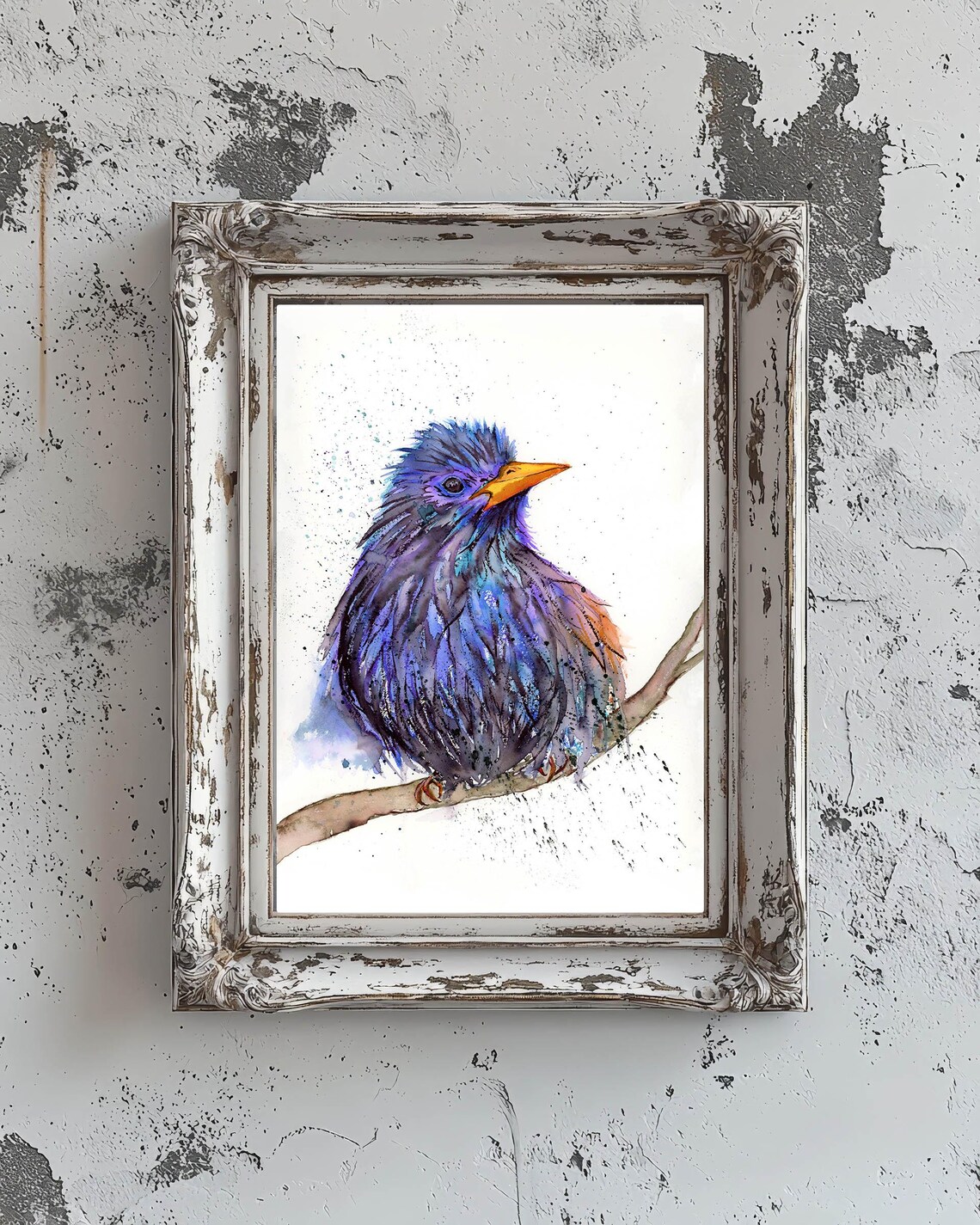 European Starling Watercolor Giclée Print: Bird Artwork - Etsy