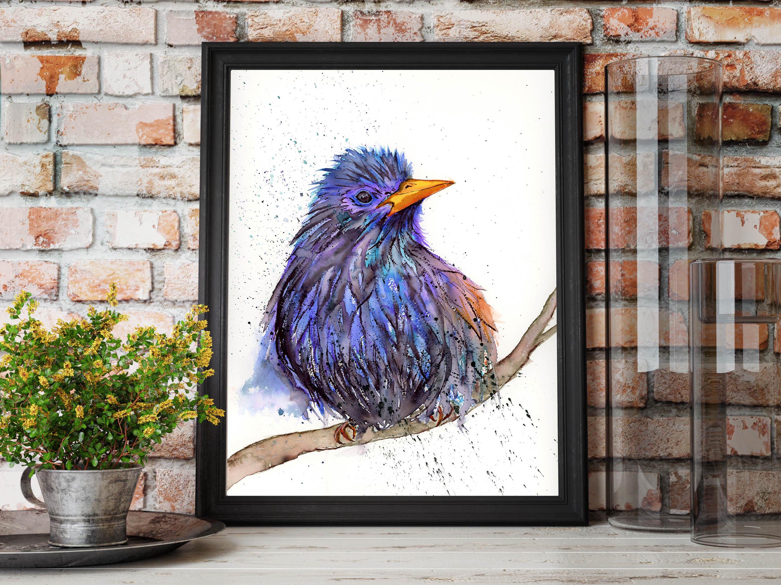 European Starling Watercolor Giclée Print: Bird Artwork - Etsy