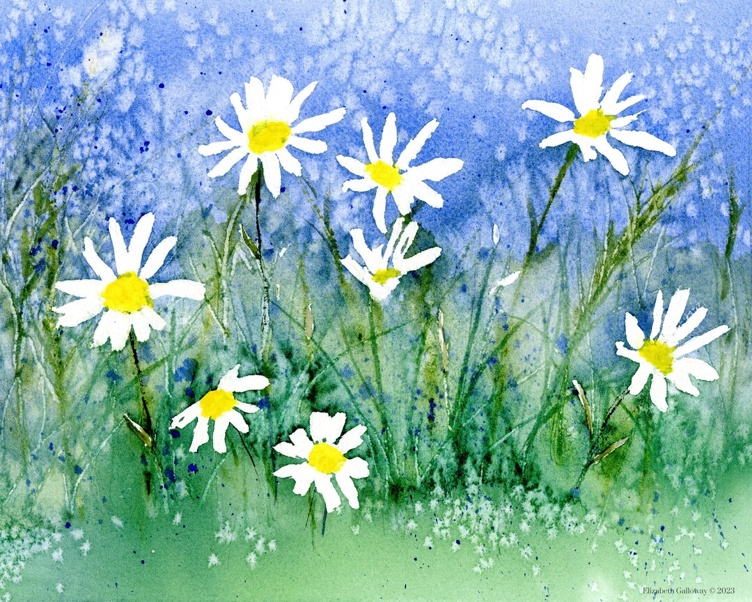 Daisy Blank Greeting Card Original Art Print - Etsy