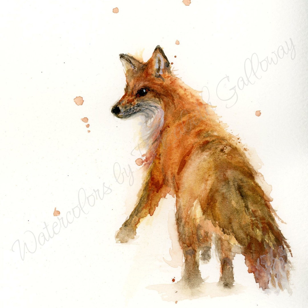 Fox Watercolor Painting, Fox Watercolor Print, Wall Art, Nature Print ...
