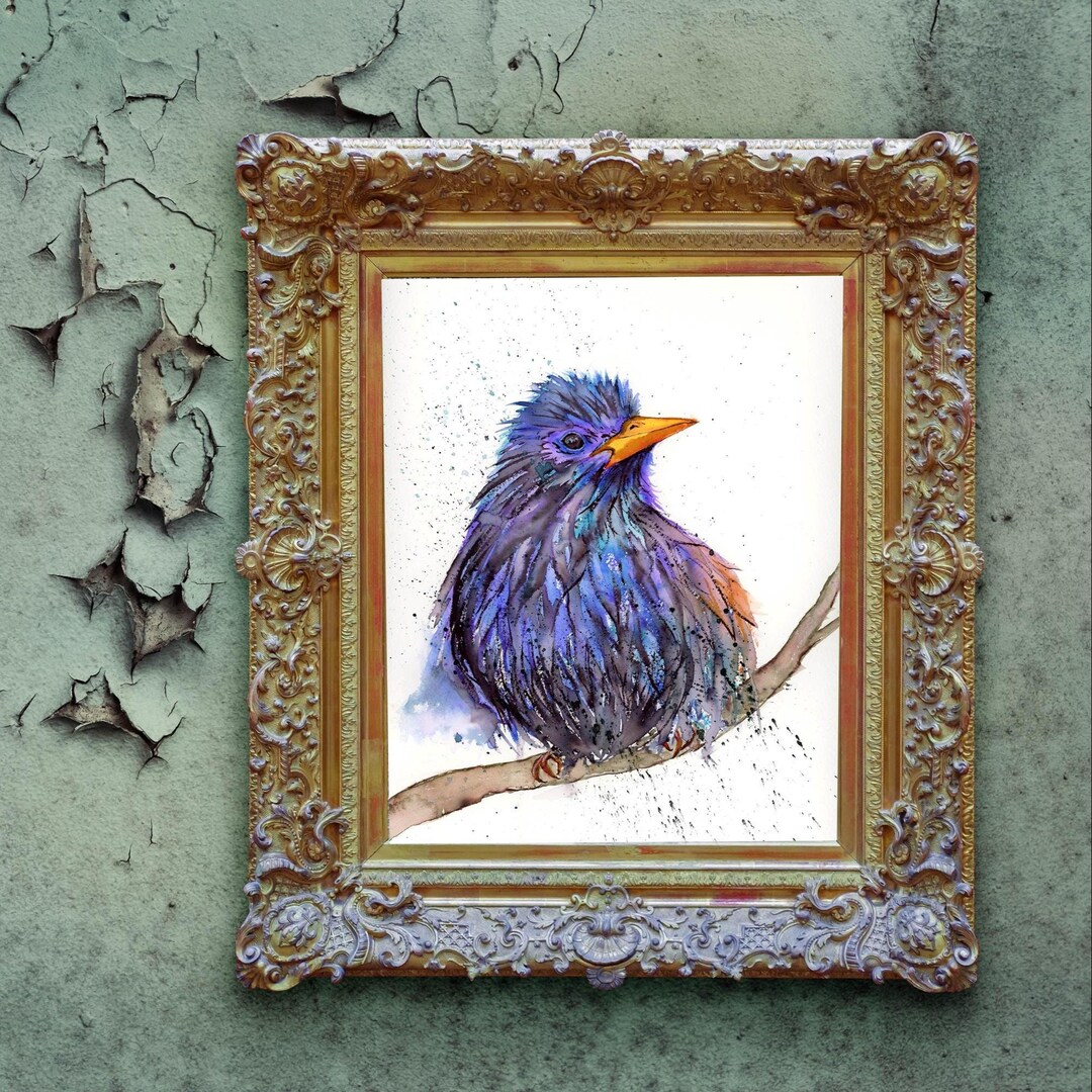 European Starling Watercolor Giclée Print: Bird Artwork - Etsy