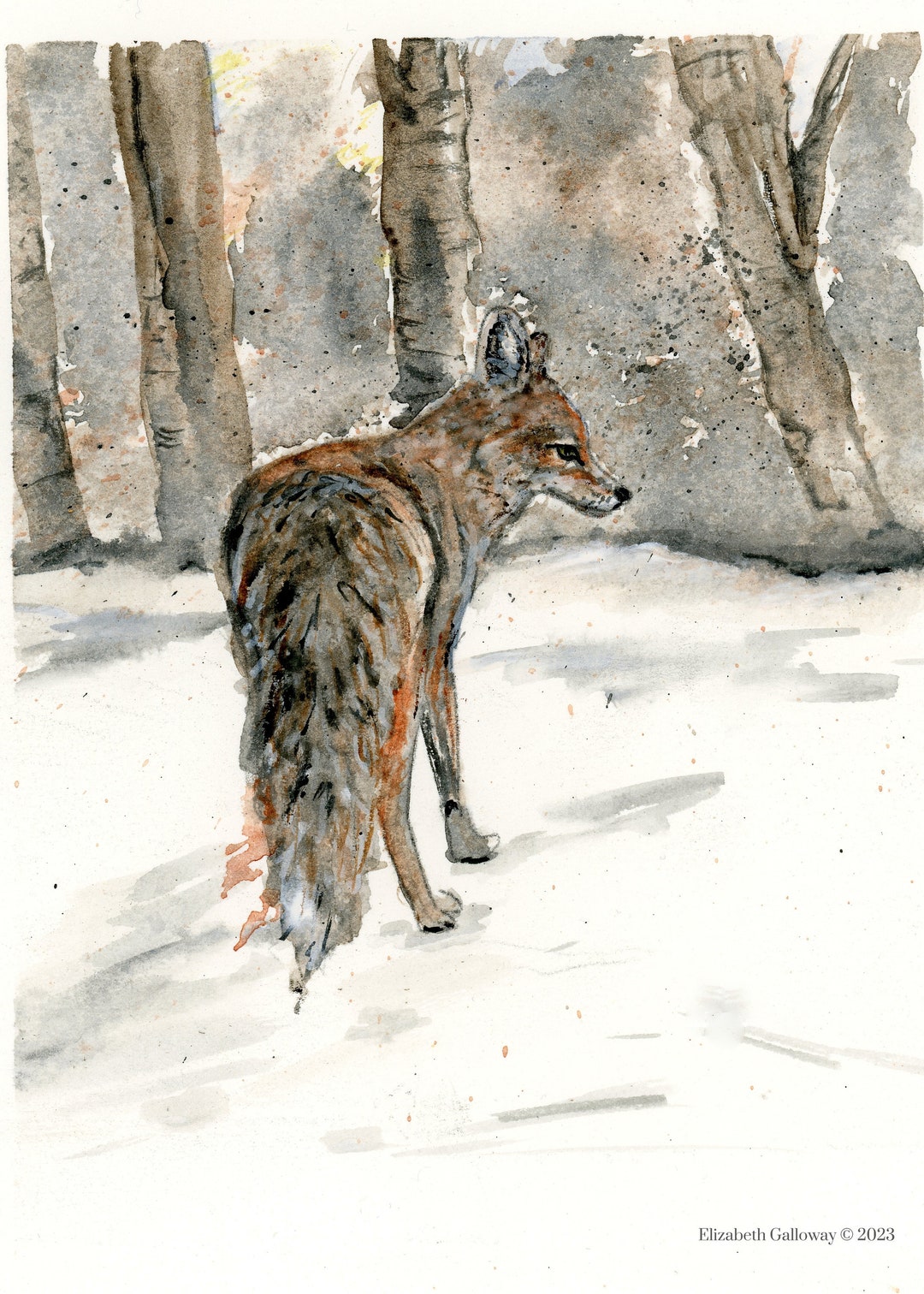 Red Fox Blank Greeting Card Original Art Print - Etsy