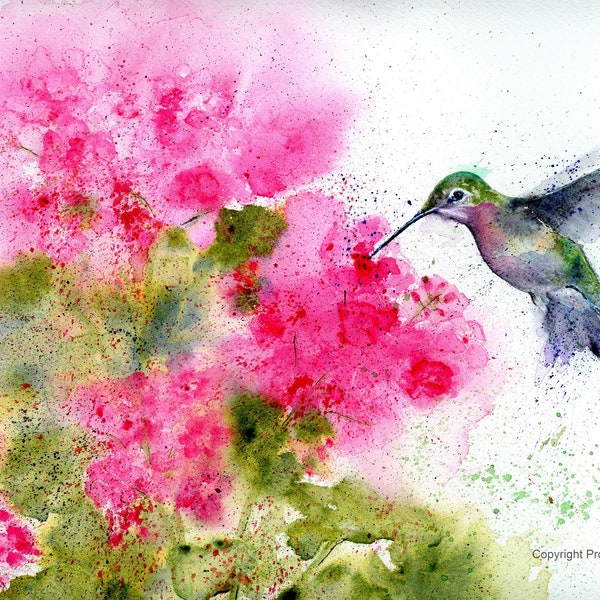 Hummingbird Watercolor - Etsy