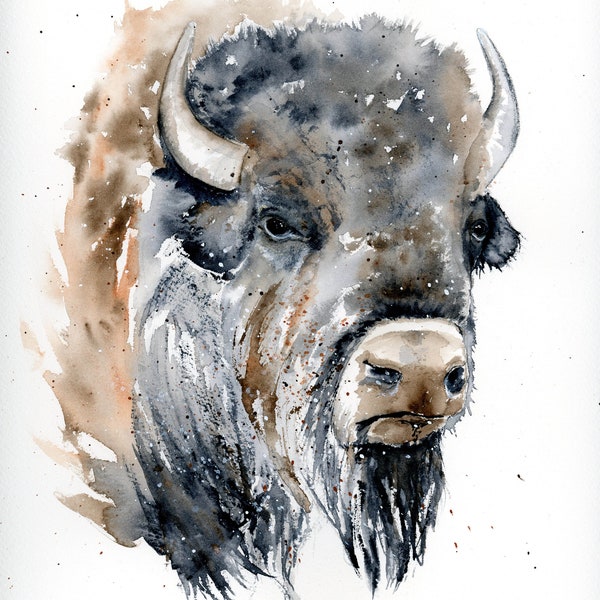 Bison Greeting Card - Etsy