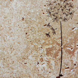 Rustic Dandelion Coasters Travertine Stone Coasters Coaster | Etsy