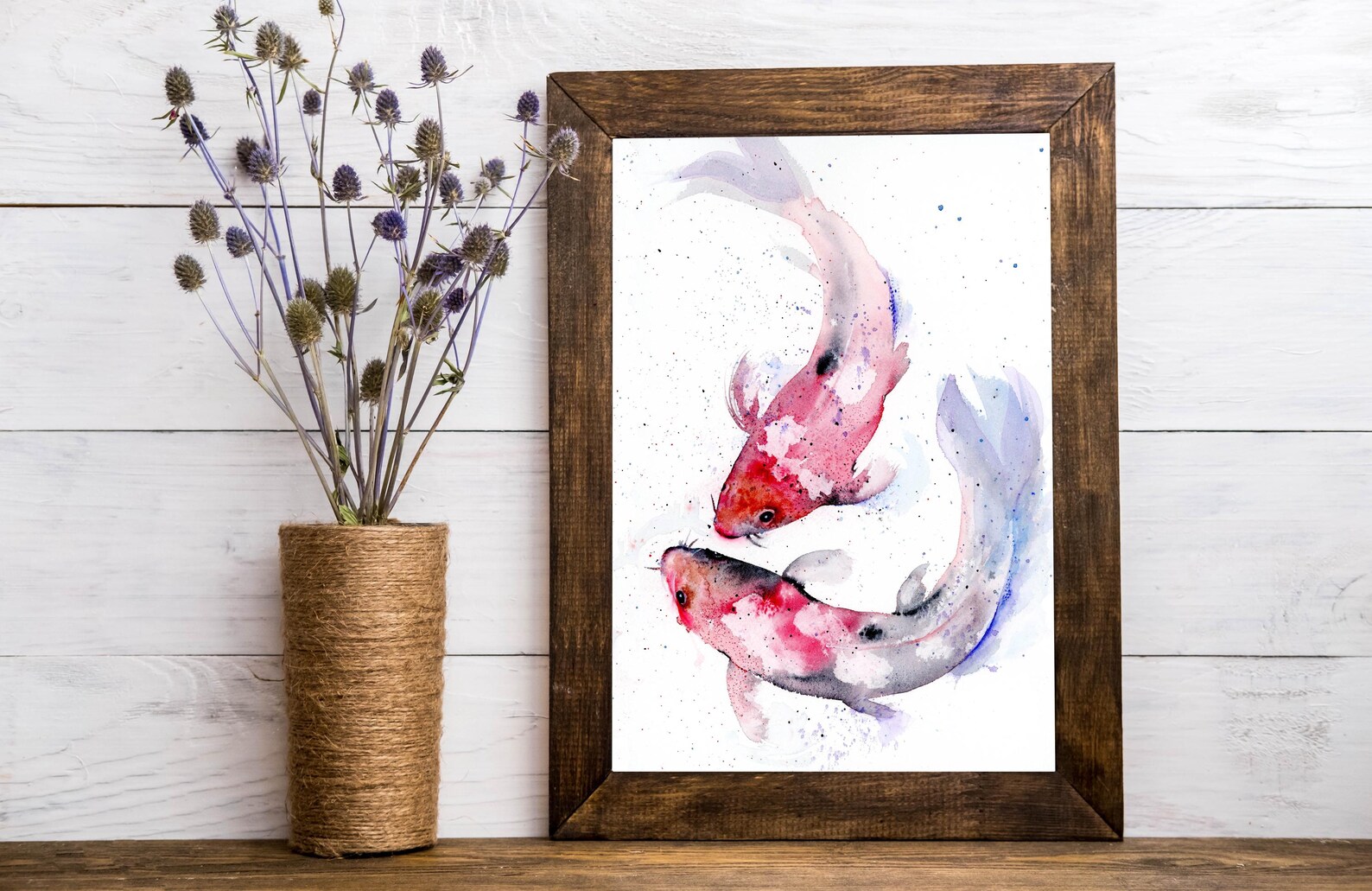 Koi Original Art Print - Watercolor Painting, Fish Archival Print - Etsy