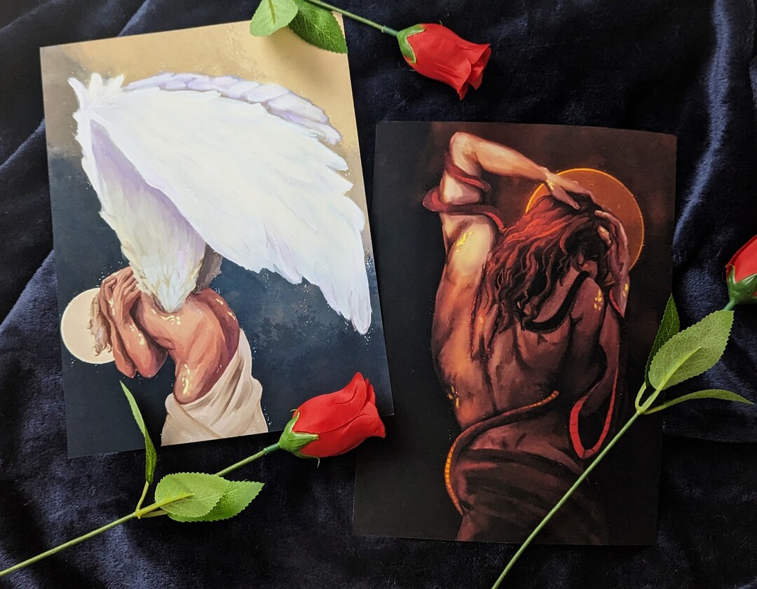 Aziraphale and Crowley Prints || Good Omens Art - Etsy