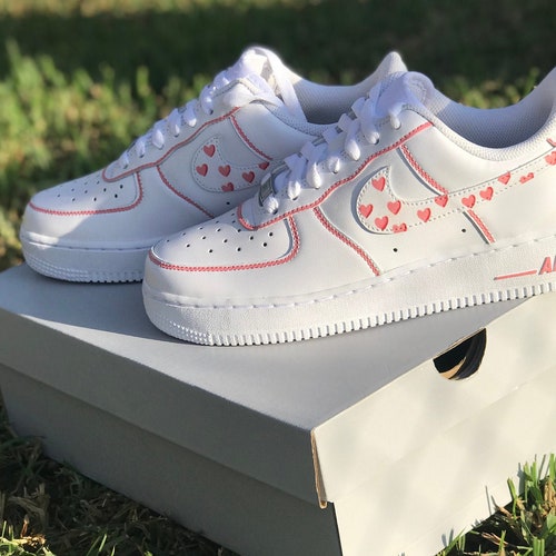 Sweet Pink Hearts Air Force 1s Air Force 1 Custom - Etsy