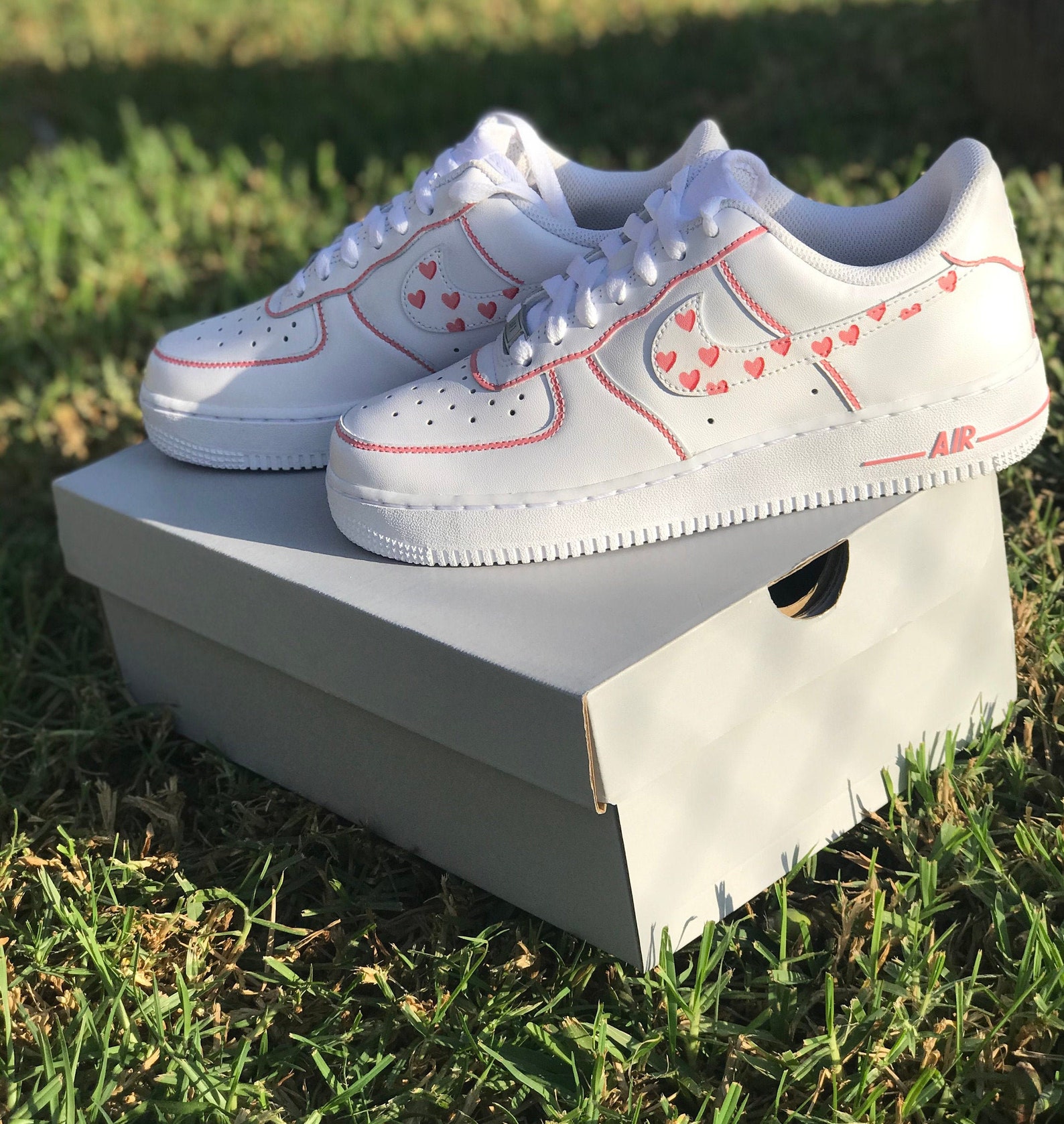 Sweet Pink Hearts Air Force 1s Air Force 1 Custom - Etsy