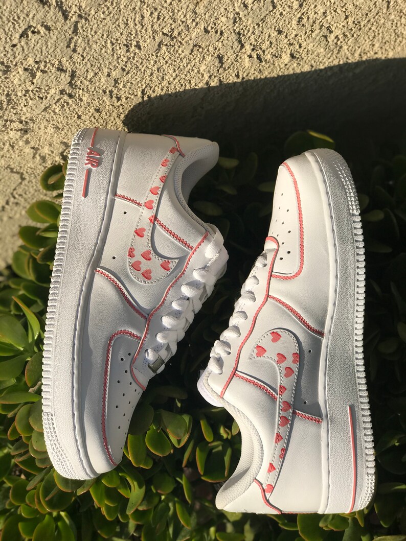 Sweet Pink Hearts Air Force 1’s | Air Force 1 Custom | Valentine ...