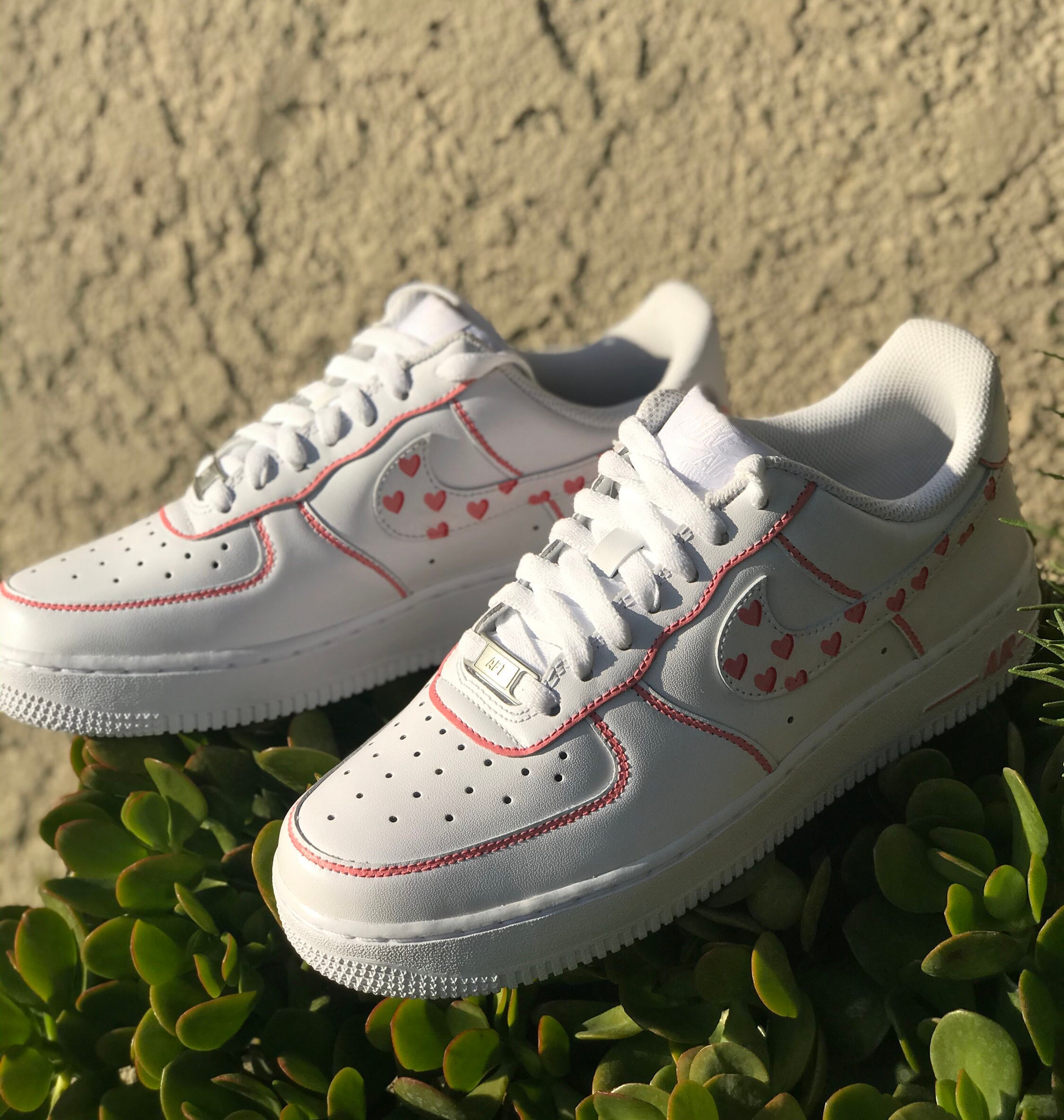 Sweet Pink Hearts Air Force 1’s | Air Force 1 Custom | Valentine ...