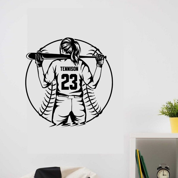 Softball Wall Decals - Etsy