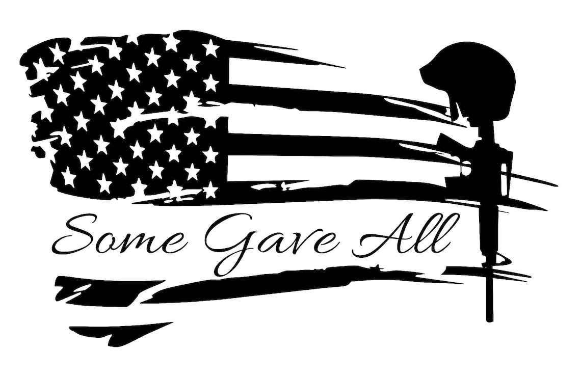 Distressed American Flag Some Gave All Vinyl Decal Truck - Etsy
