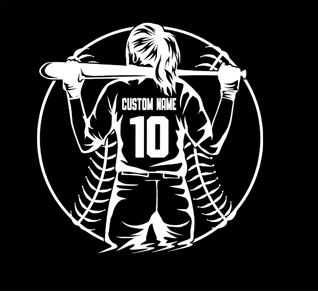 Personalized Custom Girls Softball/baseball Player Vehicle Decal ...