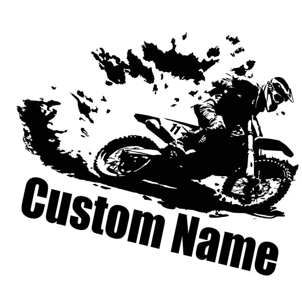 Motocross Name and Number Decal - Etsy