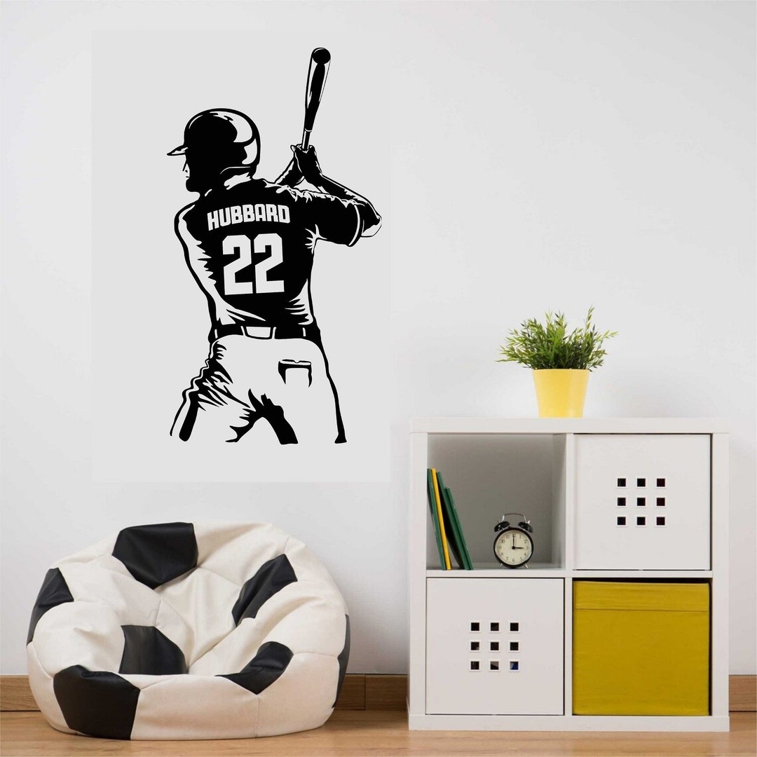 Personalized Custom Baseball Player Wall Decal - Right Handed- Choose ...