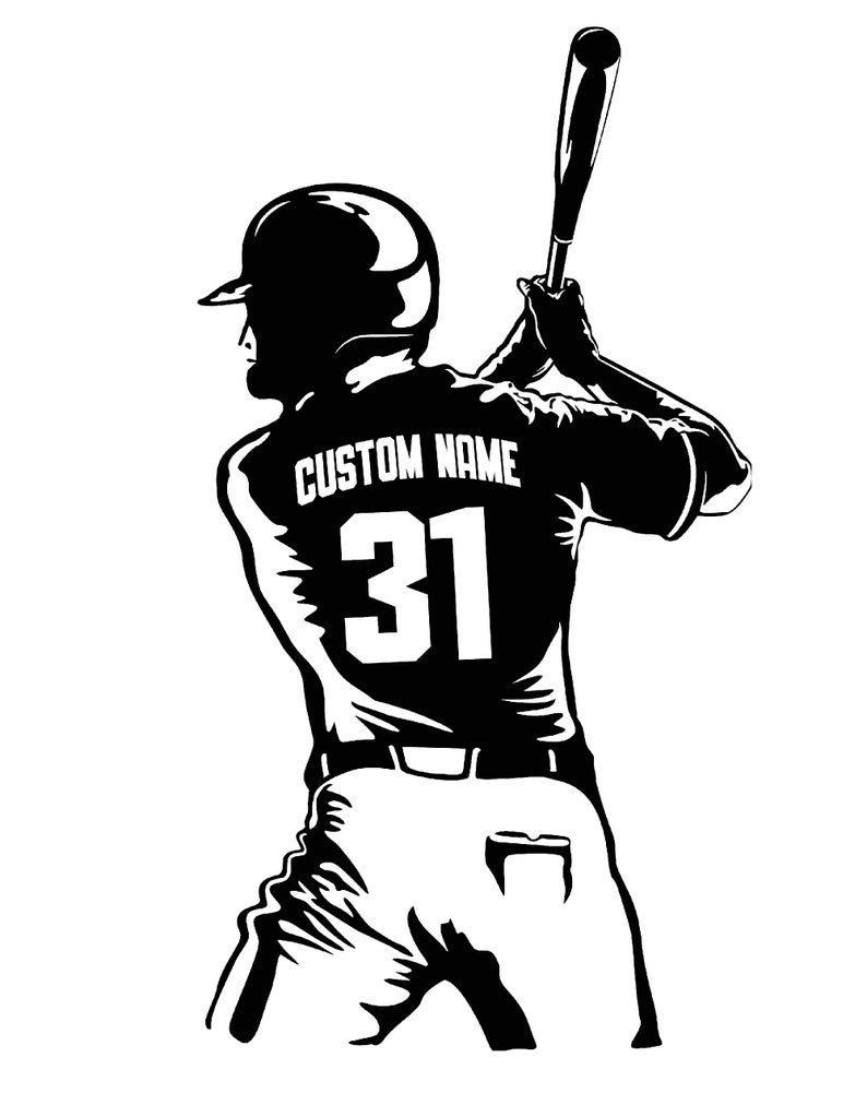 Personalized Custom Baseball Player Wall Decal - Right Handed- Choose ...