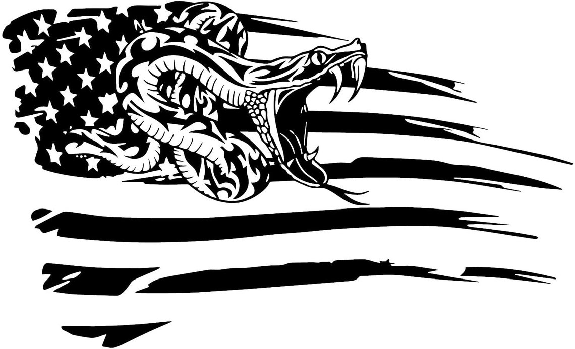 Don't Tread on Me Rattle Snake Distressed Flag Window - Etsy