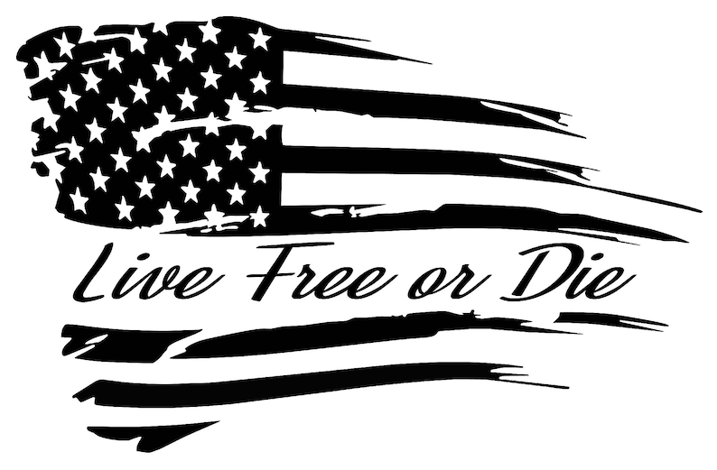 Distressed American Flag Live Free or Die Vinyl Decal Truck Window ...