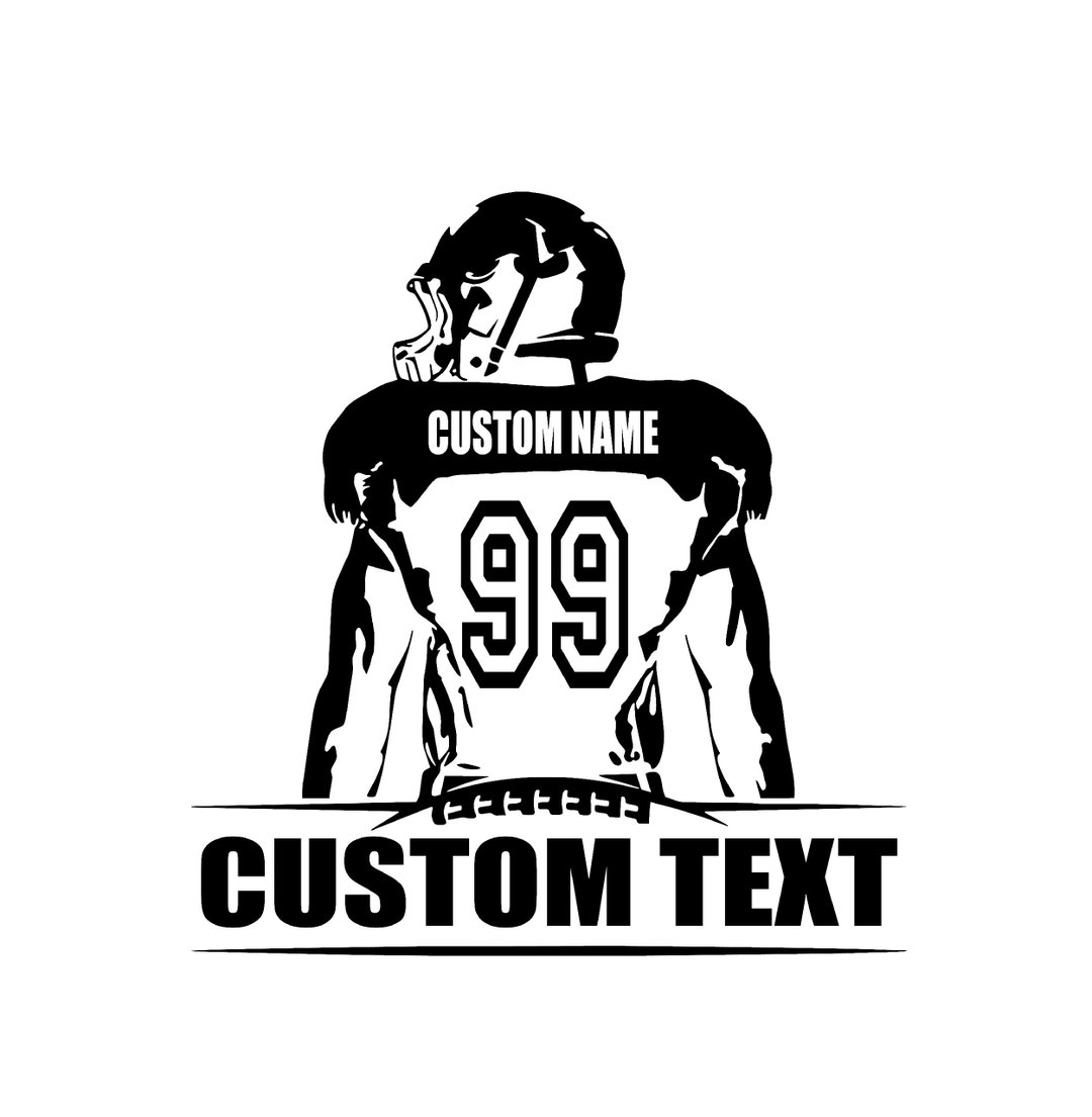 Personalized Custom Football Wall Decal - Choose Your Name, Number ...