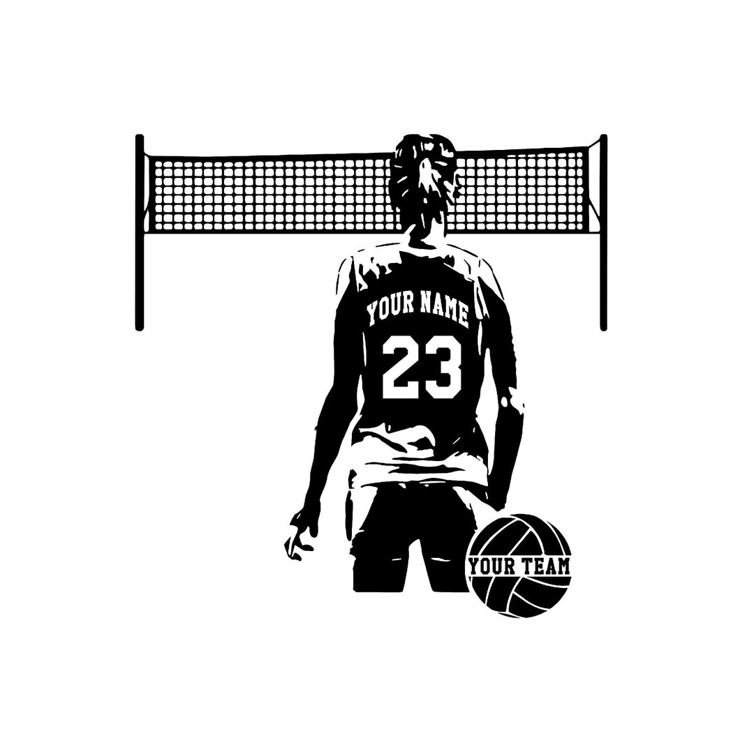 Personalized Volleyball Wall Decal – Custom Name & Number, Team Decor ...