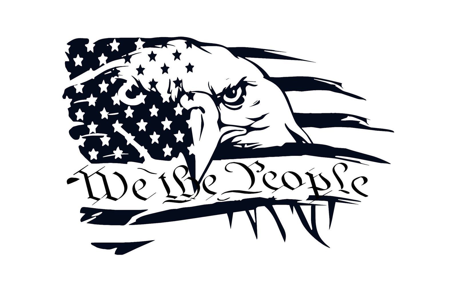 Distressed American Flag- Bald Eagle- Patriotic USA Window Vinyl Window ...