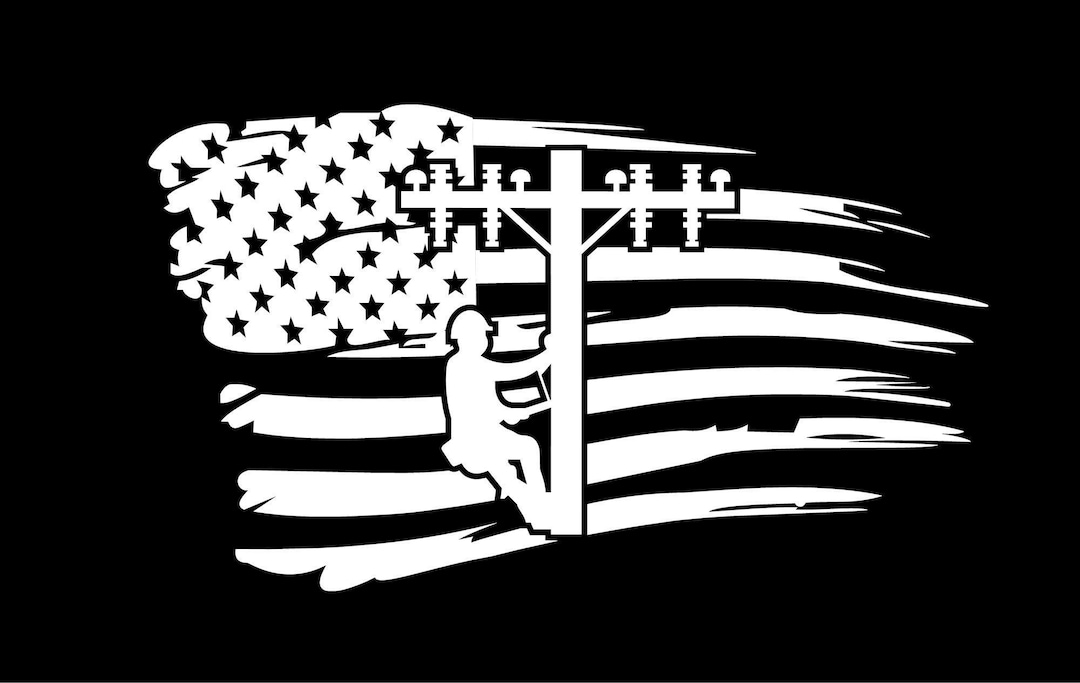 Lineman American Flag Decal, Outdoor Vinyl Vehicle Sticker - Etsy