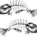 2 Skeleton Fish Boat Decals (pair) Fishing Graphic Sticker Shark Salt ...