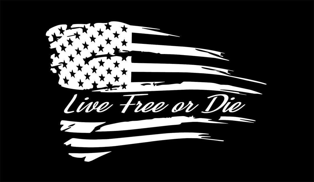 Distressed American Flag Live Free or Die Vinyl Decal Truck Window ...